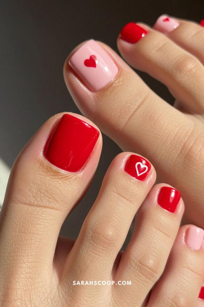 65+ Cute Valentines Pedicure Ideas and Designs