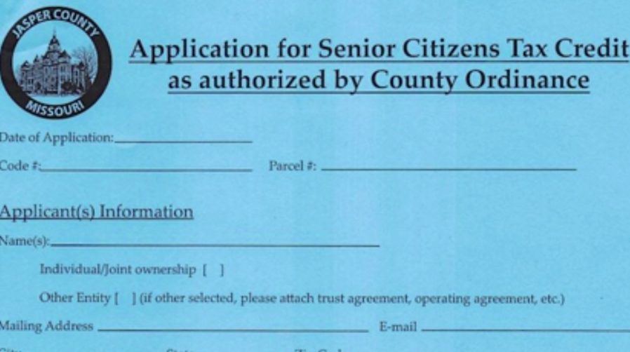 Jasper County Senior Tax Credit applications expected to finish later ...