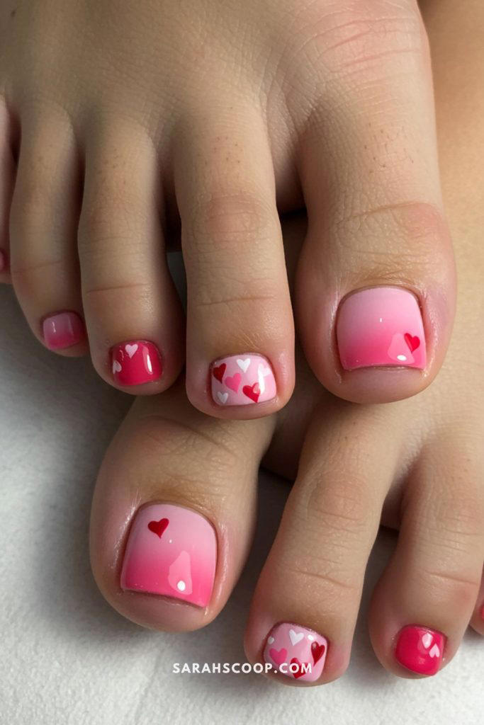 65+ Cute Valentines Pedicure Ideas and Designs