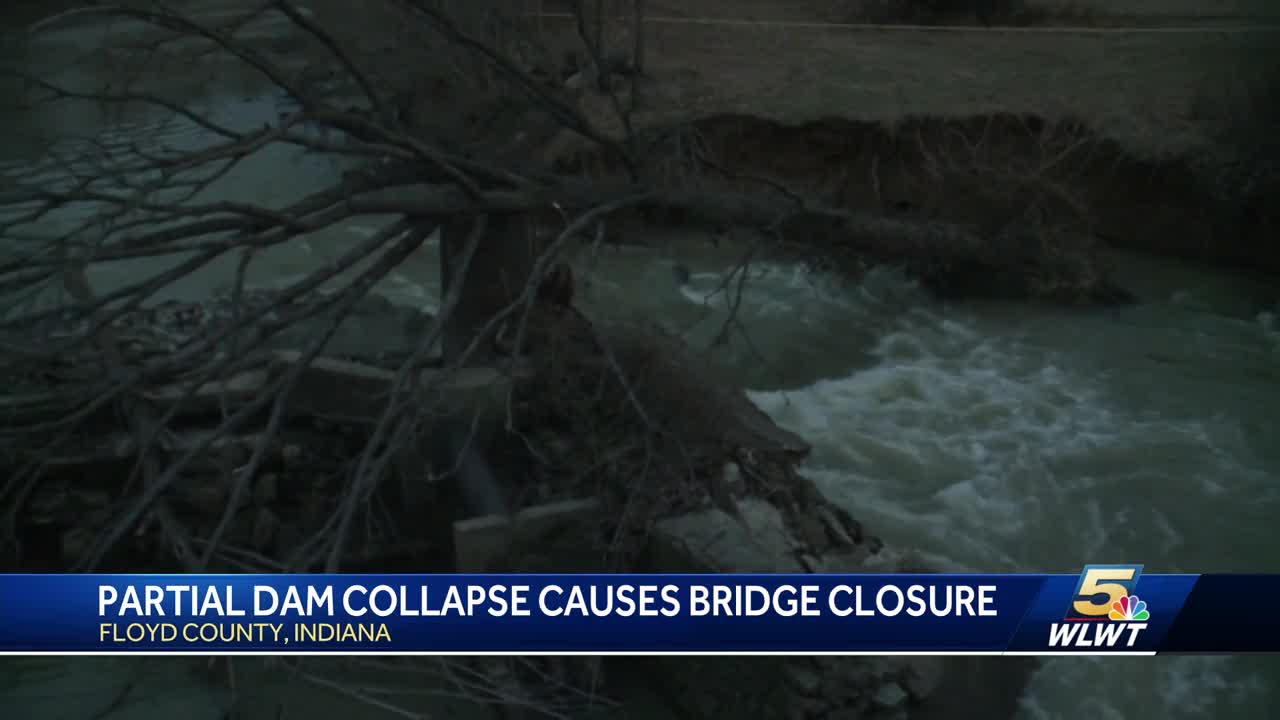 Partial dam collapse causes weekend bridge closure in Indiana