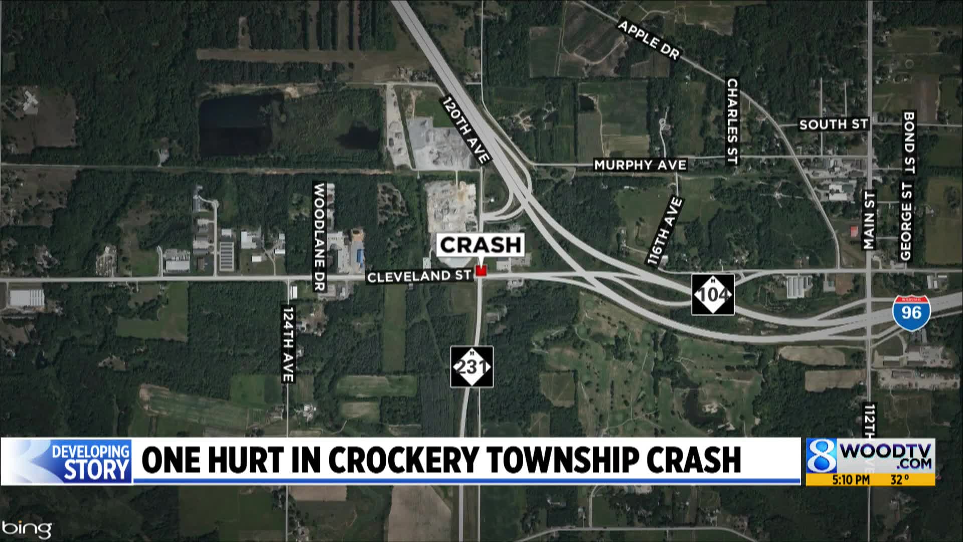 1 hurt in Crockery Township crash