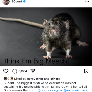 50 Cent Posts Rat Picture, mentioning Big Meech