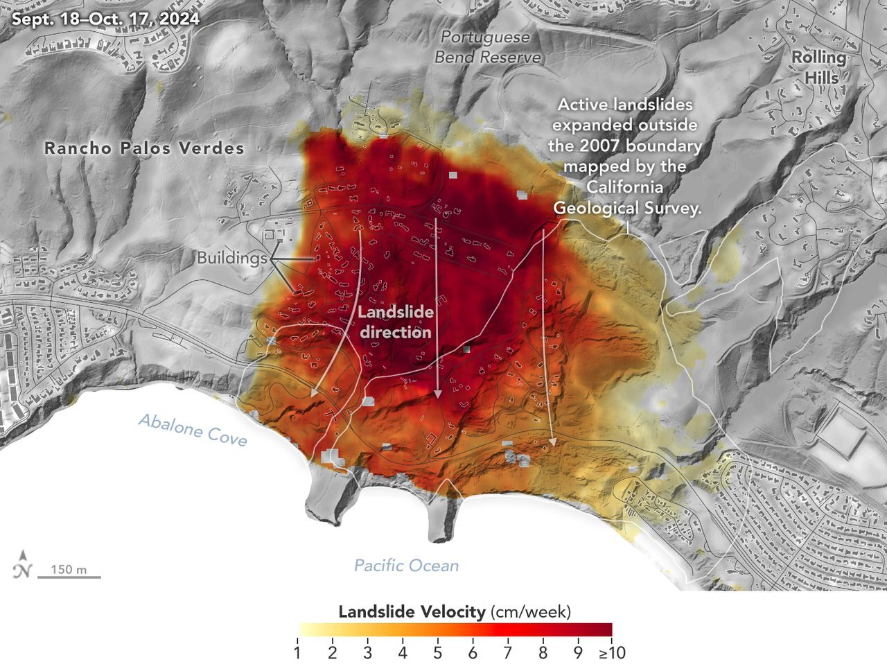 NASA radar imagery reveals details about Los Angeles–area landslides