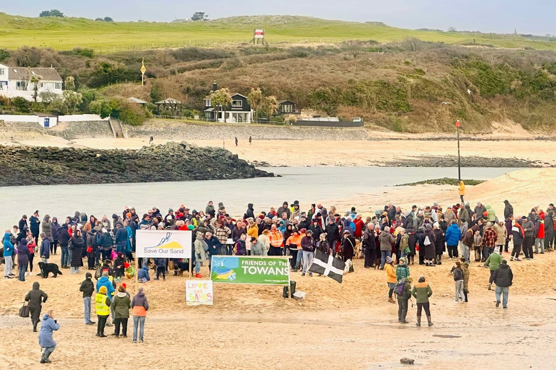 Huge protest against sand 'stealing' as developer accused of 'killing ...
