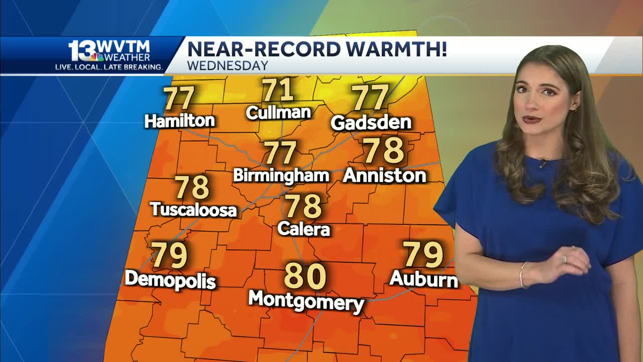 Record warmth in the Alabama weather forecast, Cold front drops ...