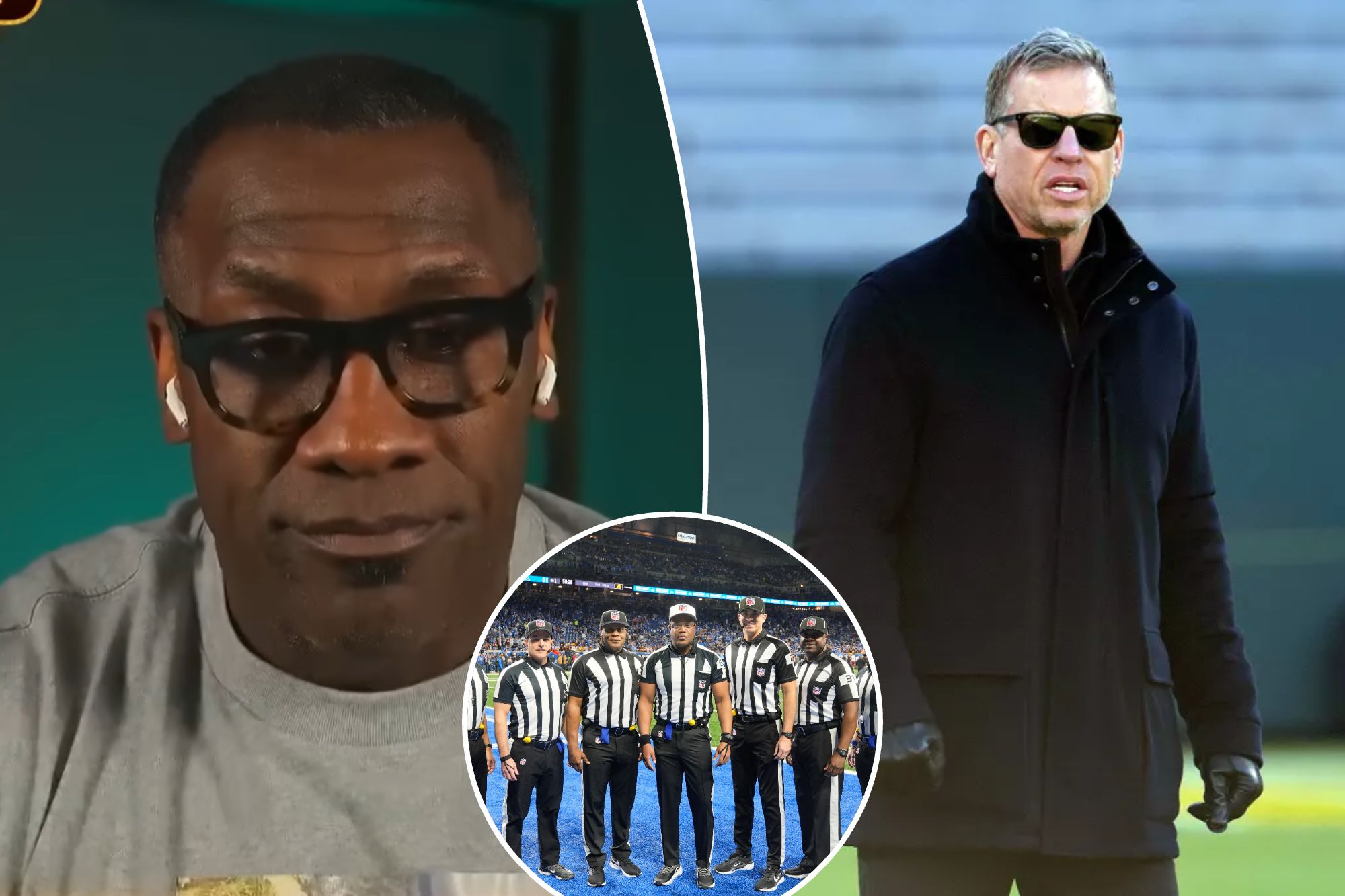 Shannon Sharpe rants about ‘delusional’ Troy Aikman as NFL referee ...