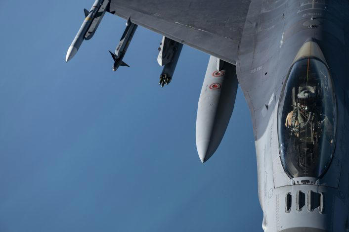 U.S. F-16 Fighters Shot Down Drones with Laser-Guided Rockets in Combat