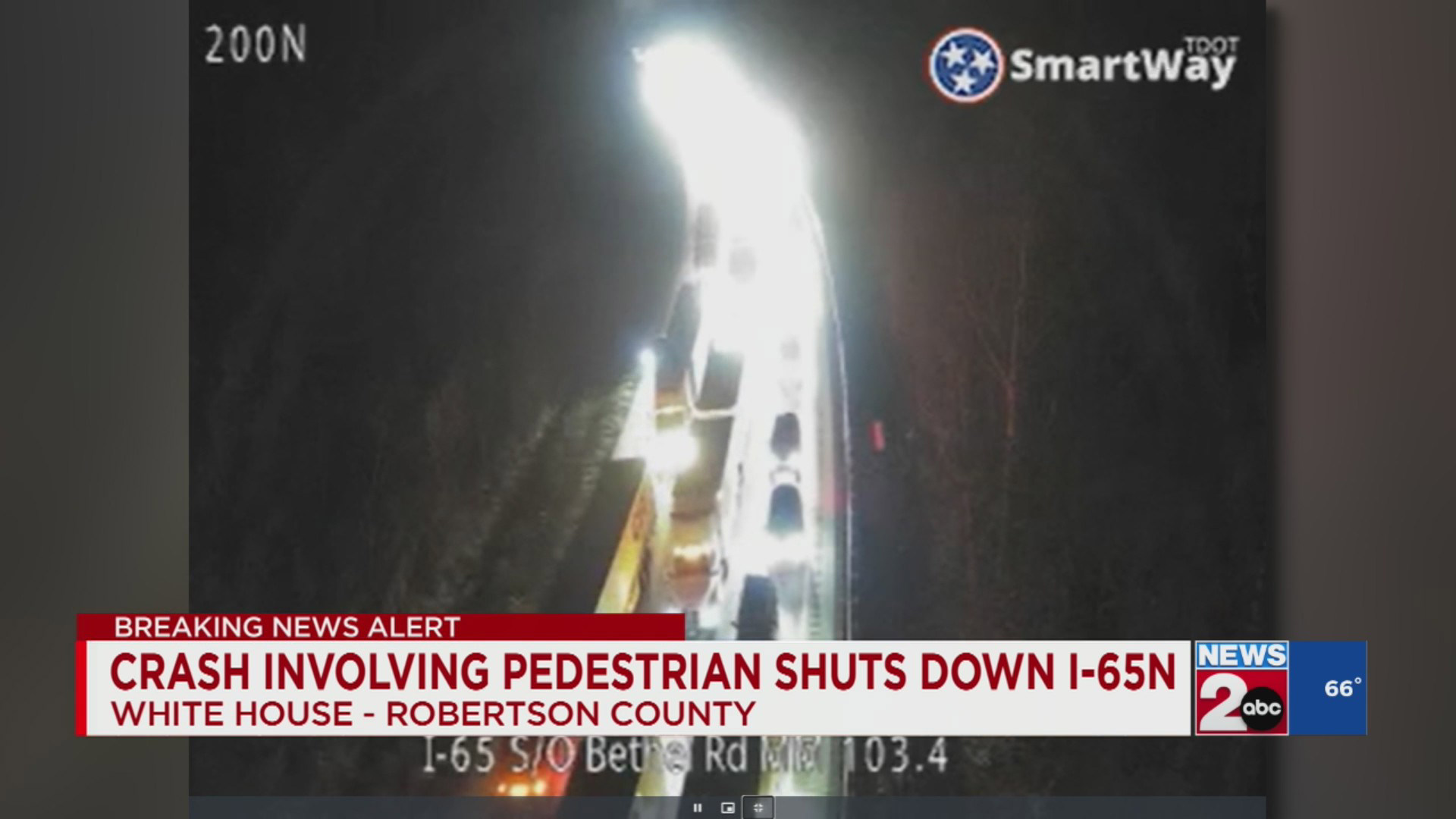 Crash involving pedestrian shuts down I-65N Crash involving pedestrian shuts down I-65N