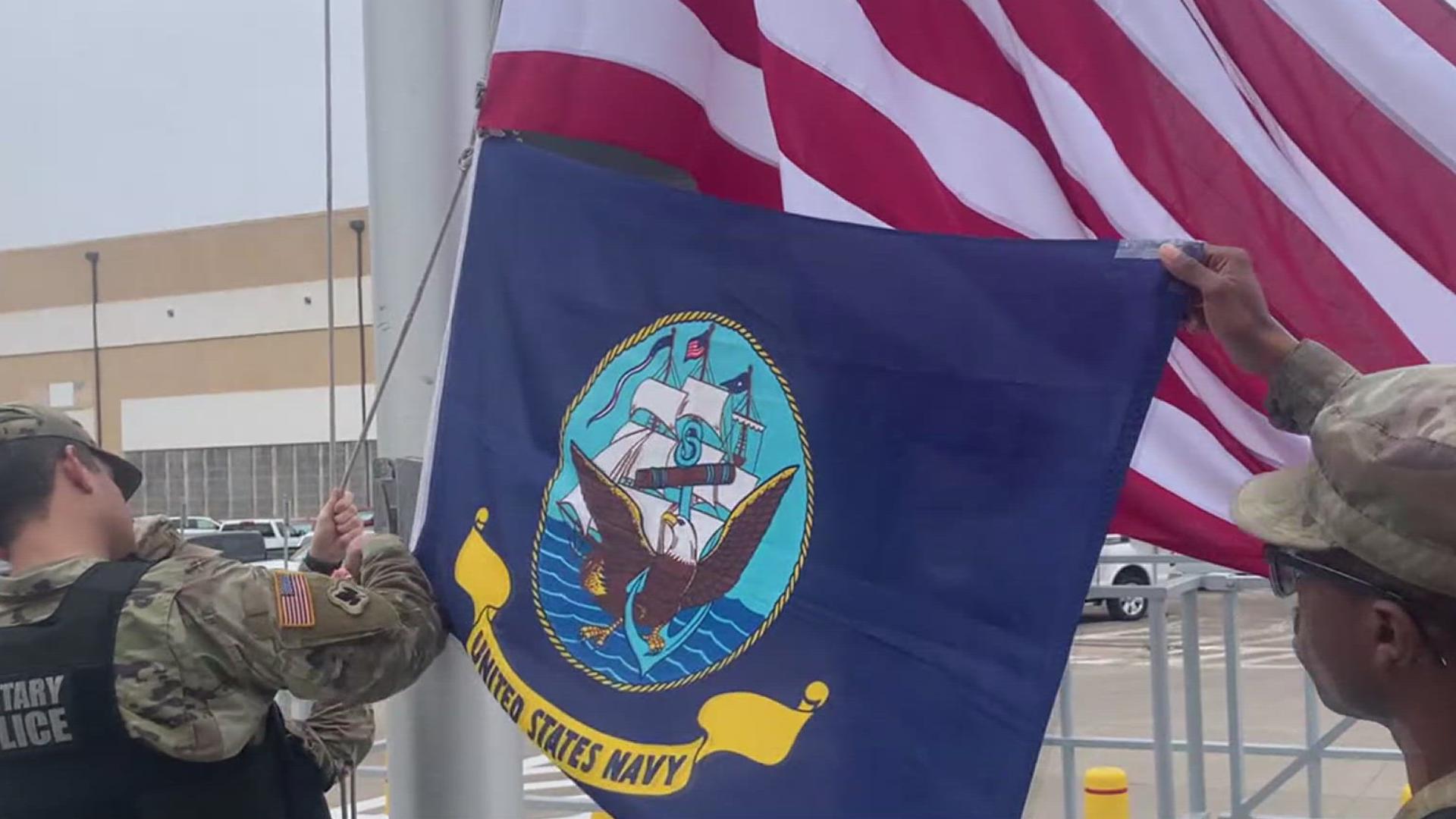 Navy wins in the annual Navy Army football game.