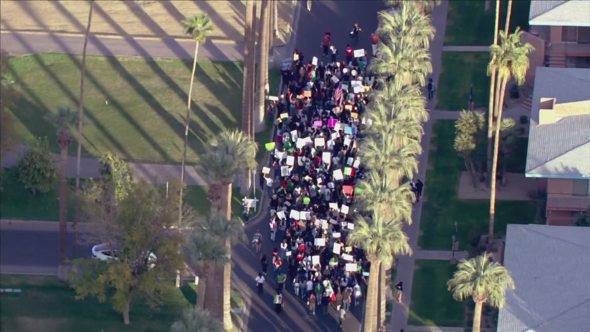 Immigration protesters gather in central Phoenix