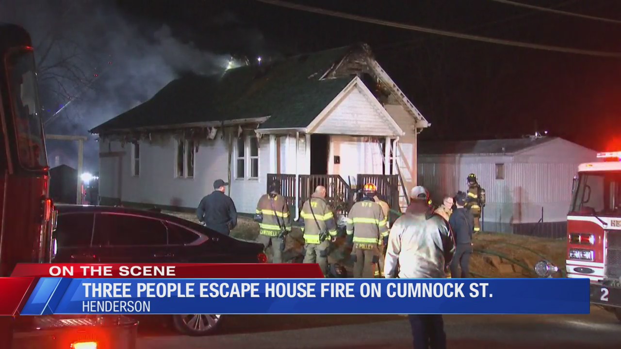 Three escape house fire
