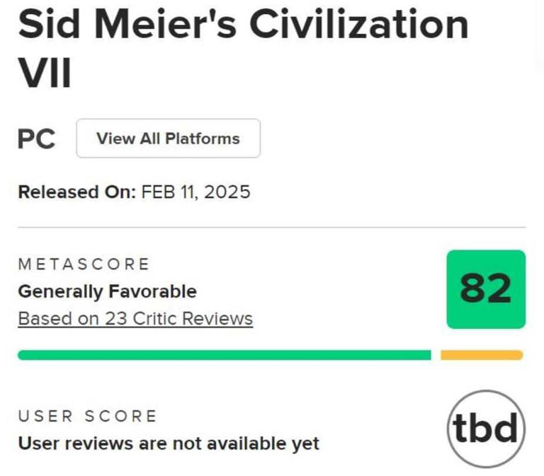 IG7！《文明 7》多个媒体评分出炉