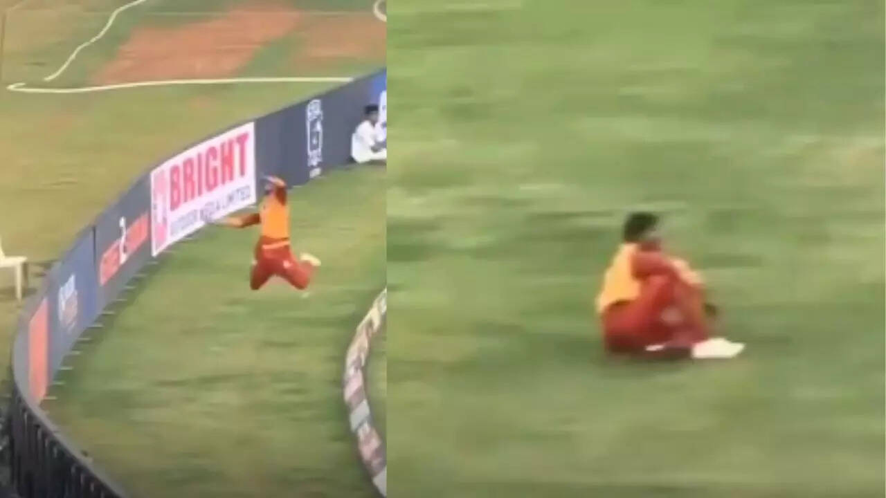 Viral video: Fielder's spectacular effort to stop four ends in a ...