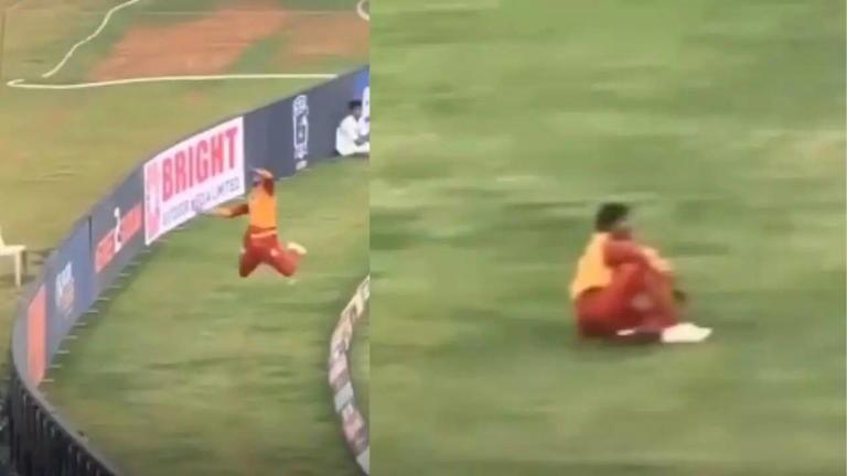 Viral video: Fielder's spectacular effort to stop four ends in a ...