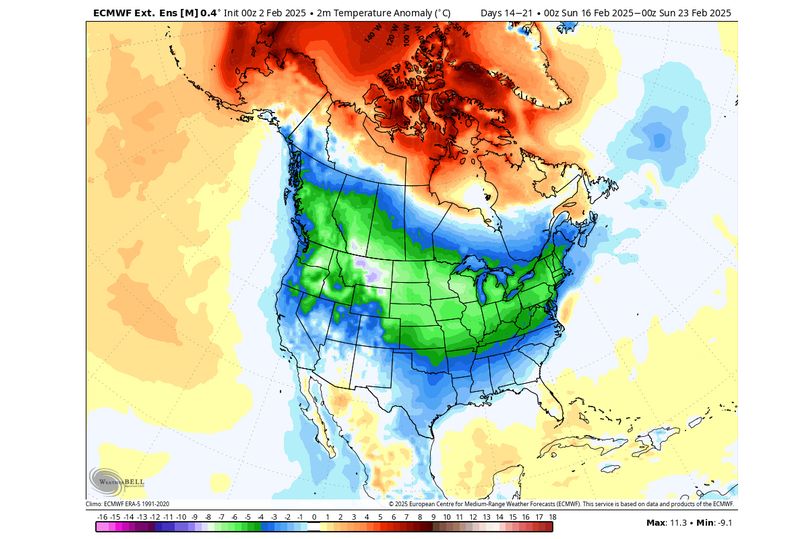 Rare polar vortex split to freeze millions of Americans - chilling path ...