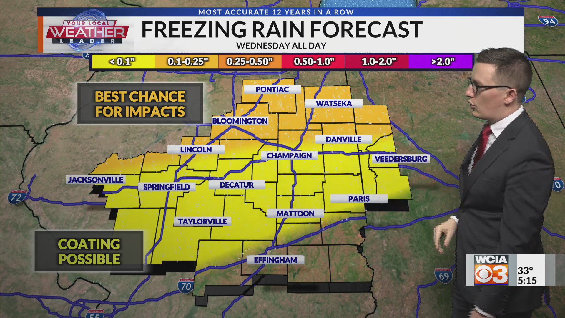 Jacob: "Freezing rain to cause issues Wednesday"