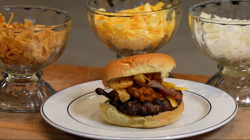 Chef Mark Bucher’s ultimate tailgate burger: Chili Mac Smashburger