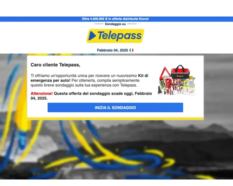 Se ti arriva questa email da Telepass eliminala subito