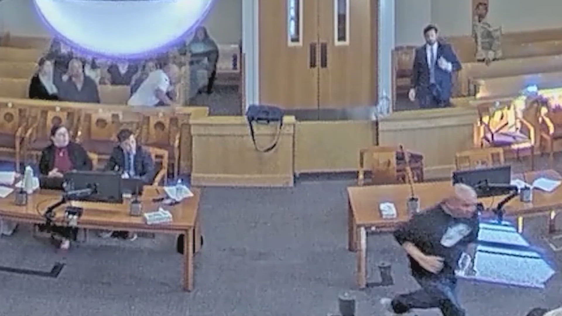 Courtroom brawl caught on camera