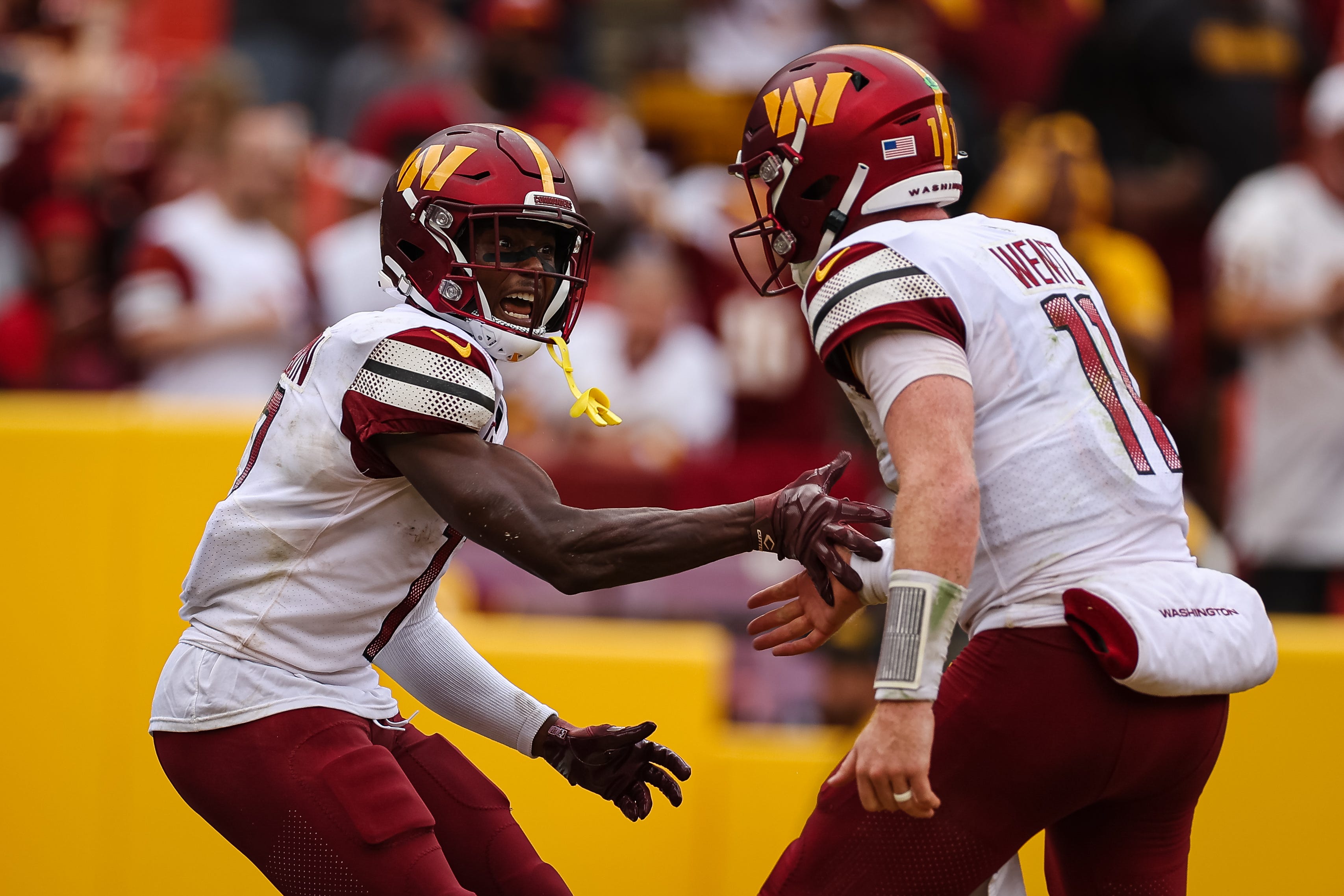 Carson Wentz on 'weird year' with Commanders, rooting for them