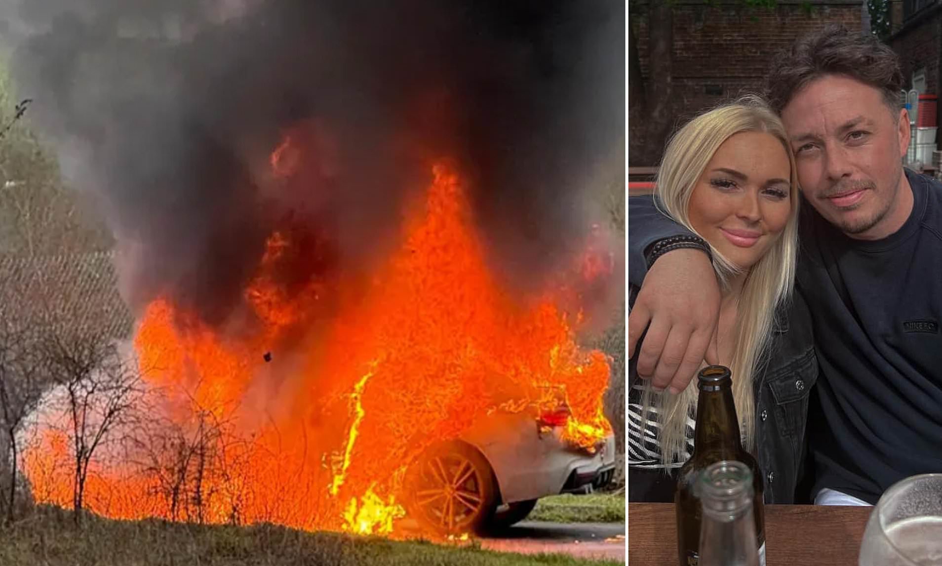 Toddler and pregnant mother escape exploding BMW