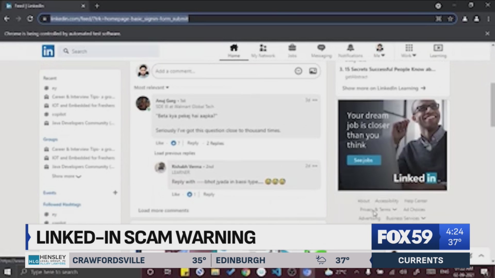 Watch for more job scams on LinkedIn
