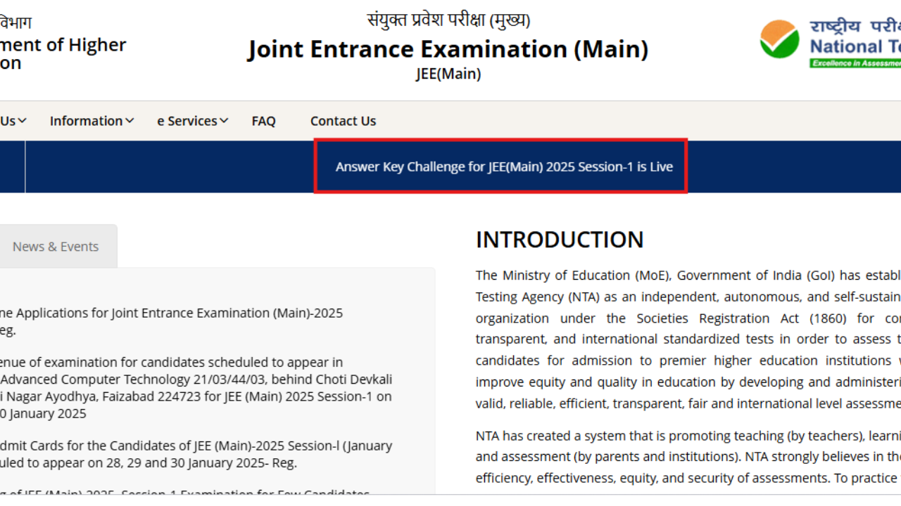 JEE Mains 2025 session 1 provisional answer key released, check details ...