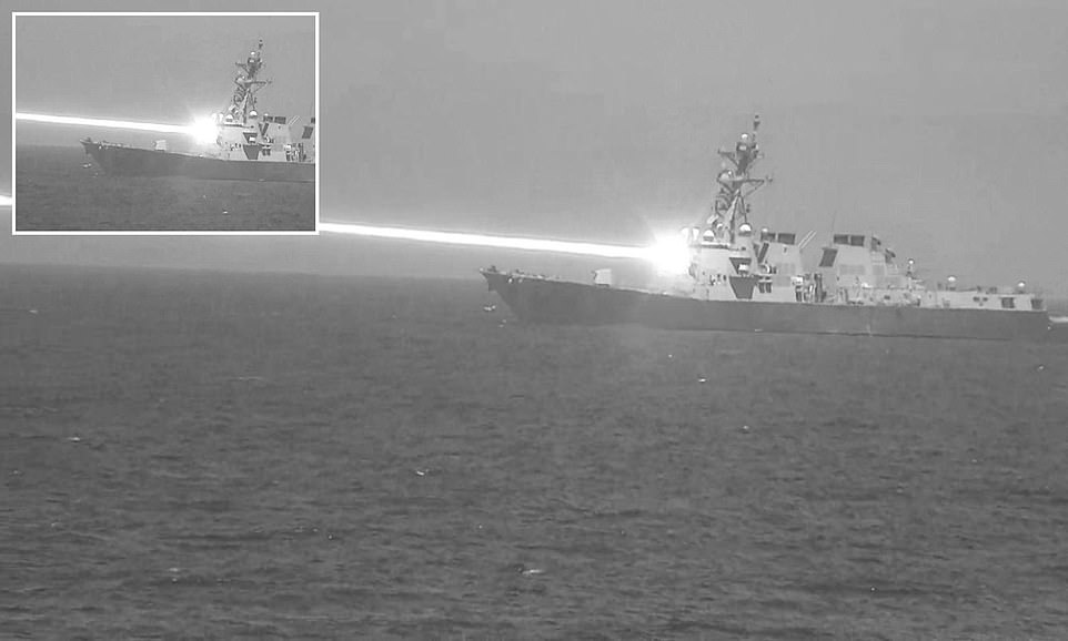 Images capture US Navy testing its new drone-destroying laser weapon