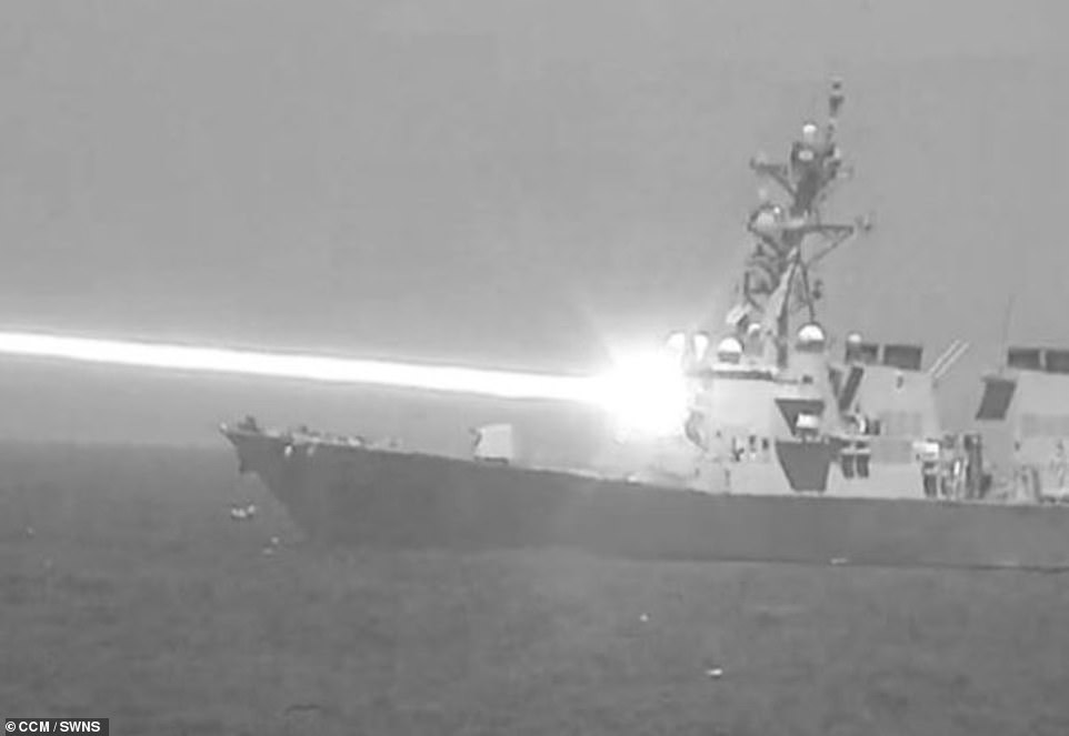 Images capture US Navy testing its new drone-destroying laser weapon