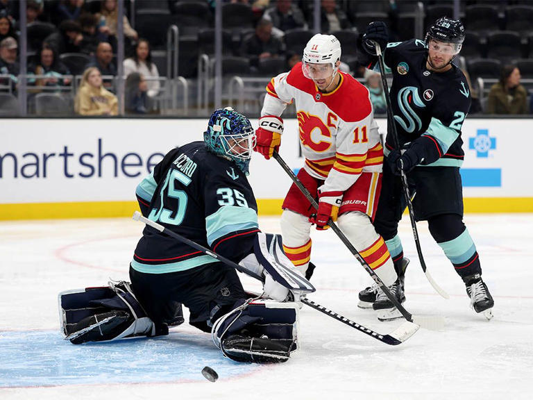 Flames captain Mikael Backlund returns to practice. Could he play Tuesday?