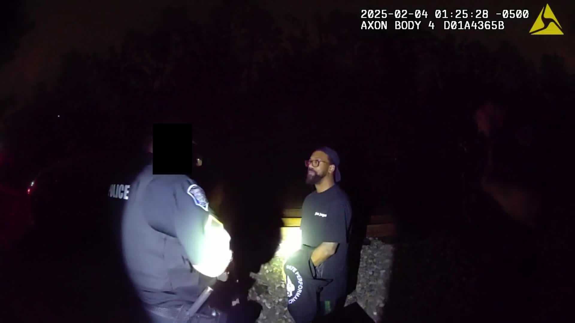 Bodycam shows Marcus Jordan's car on train tracks before arrest