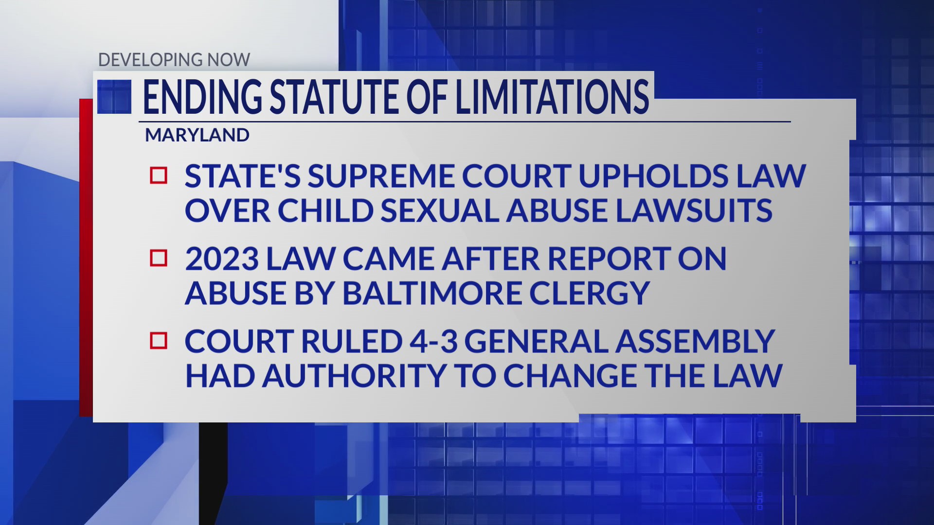 Maryland Supreme Court upholds law ending statute of limitations on ...