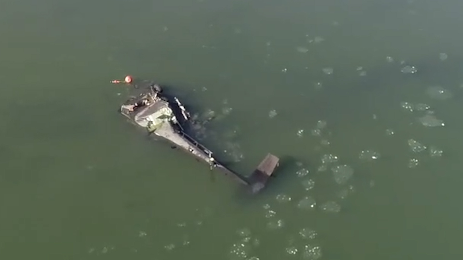 Drone footage shows wreckage of DC mid-air collision