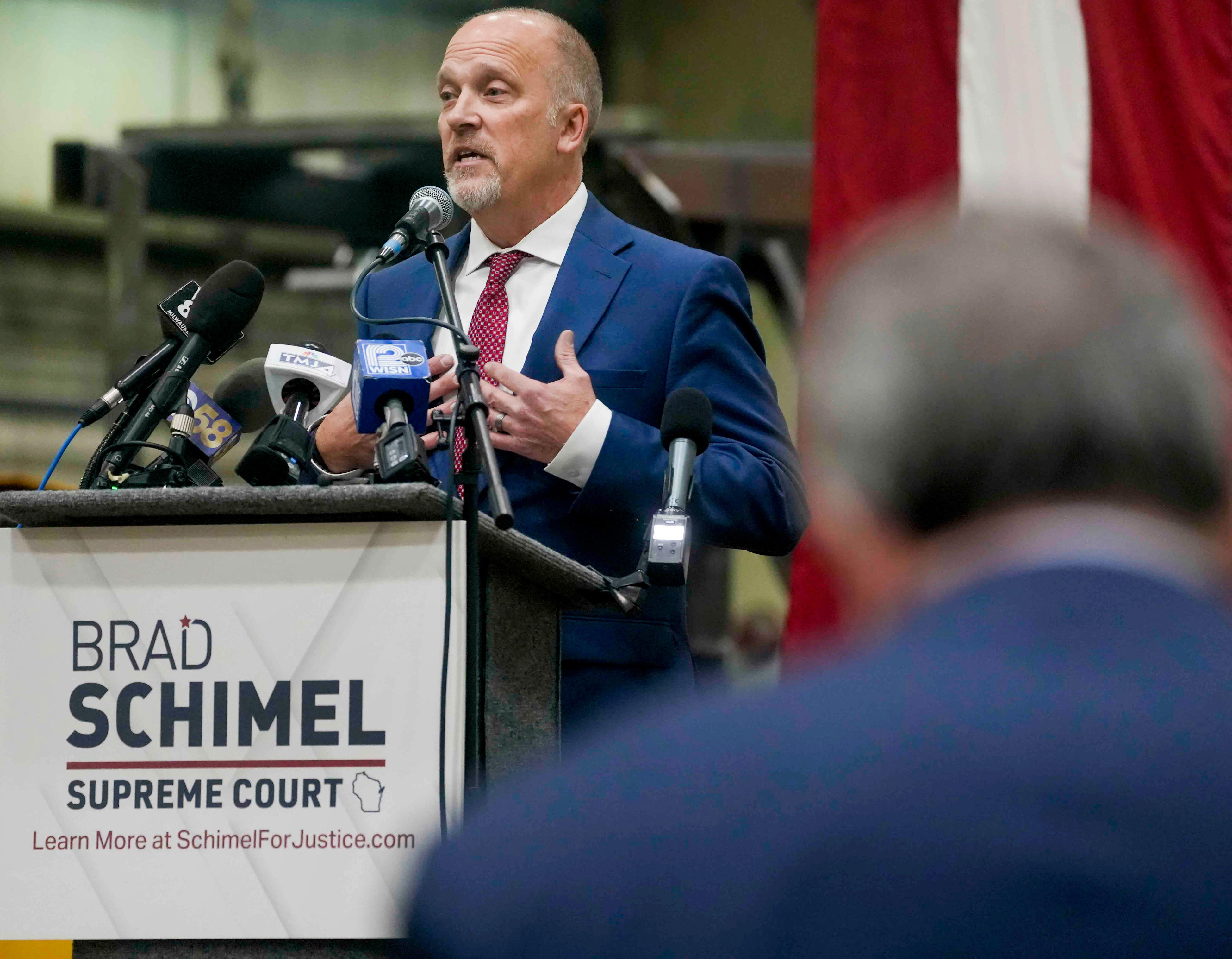 Supreme Court candidate Brad Schimel welcomes a hypothetical ...