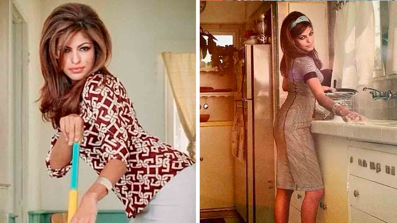Eva Mendes’ Vintage Kitchen in 1950s Style
