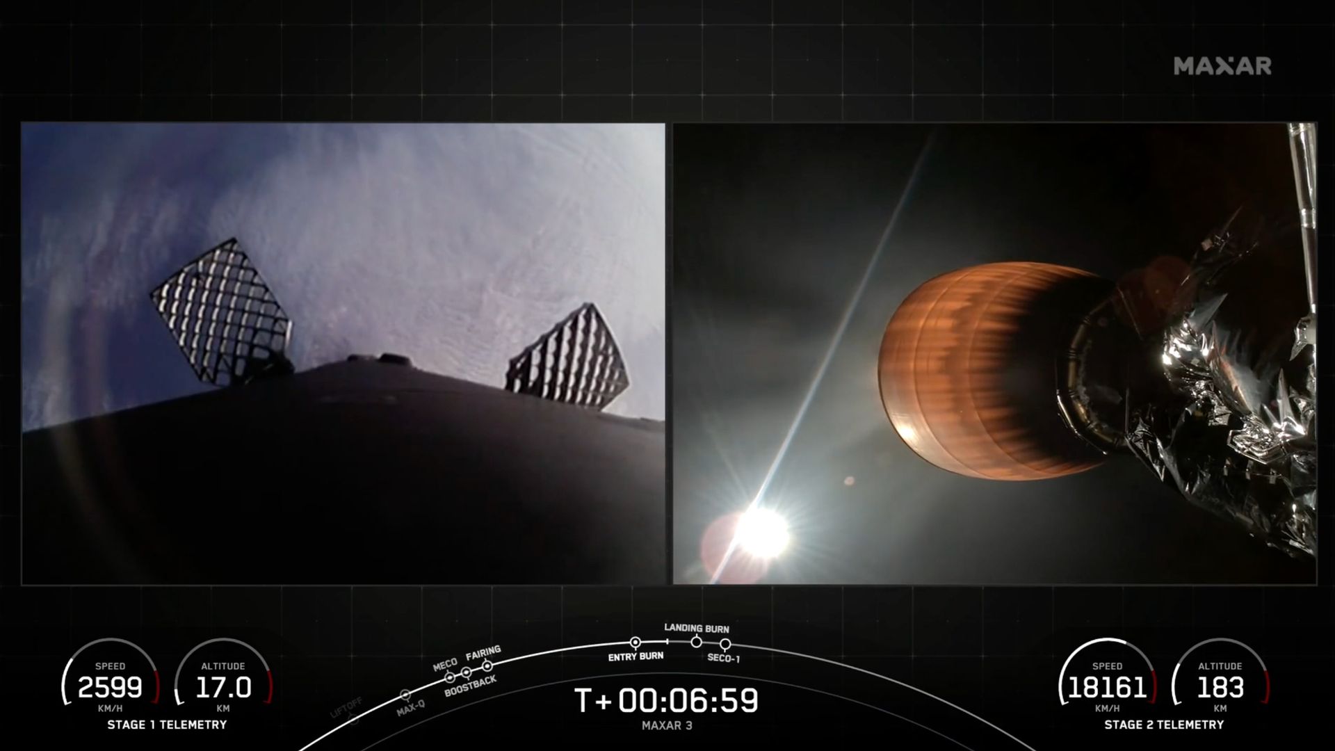 SpaceX launches 2 Maxar Earth-observing satellites toward orbit (video ...