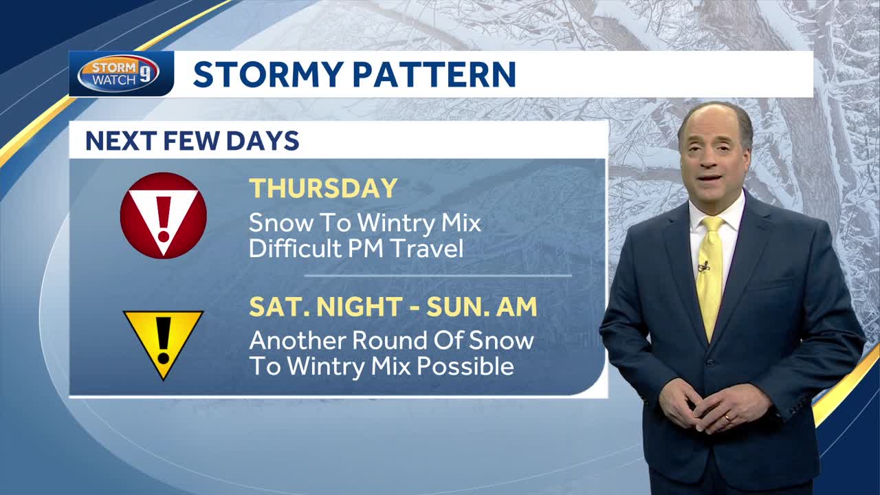 Video: Snow to wintry mix Thursday