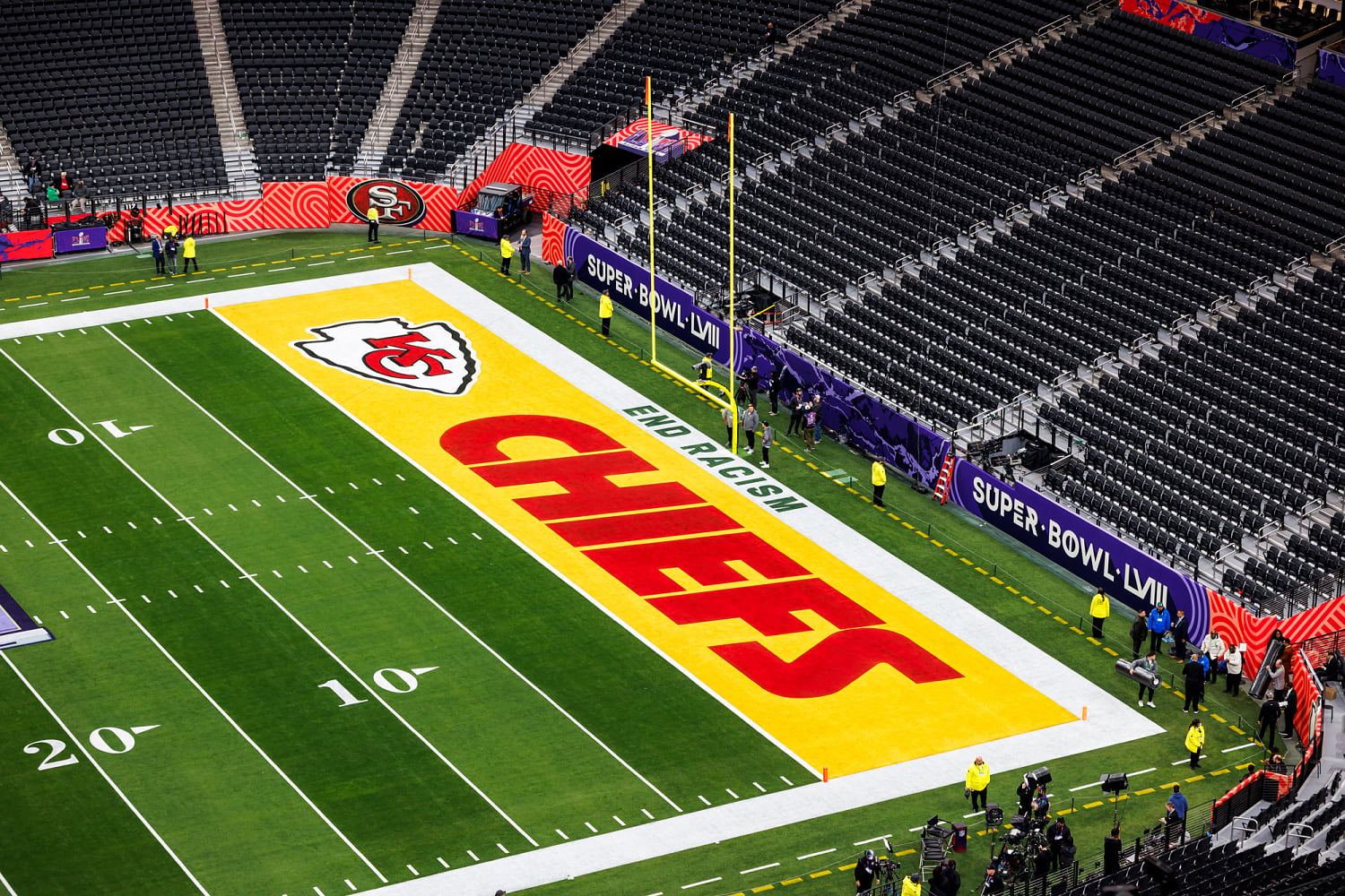 NFL will remove ‘End Racism’ from the end zones ahead of Super Bowl