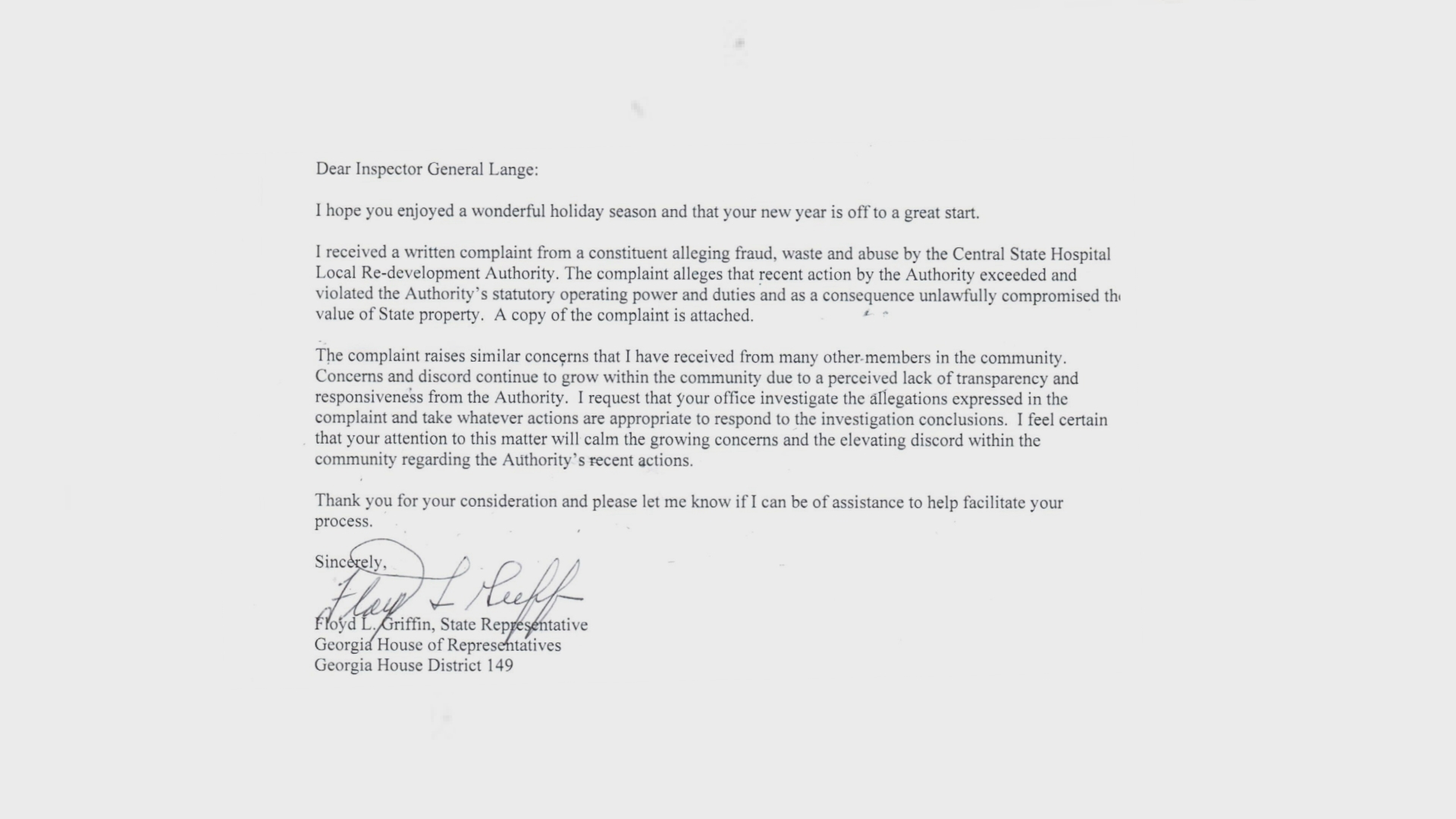 Georgia Inspector General could investigate Central State Local ...