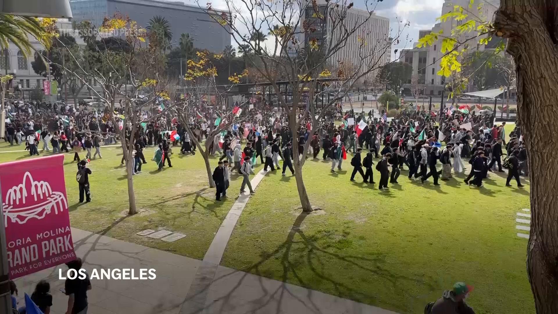 Students in Los Angeles protest Trump immigration policies