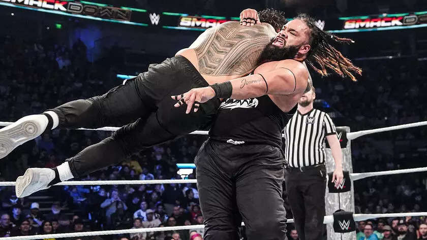 Watch: Jacob Fatu Breaks Character to Celebrate Jey Uso’s Royal Rumble ...
