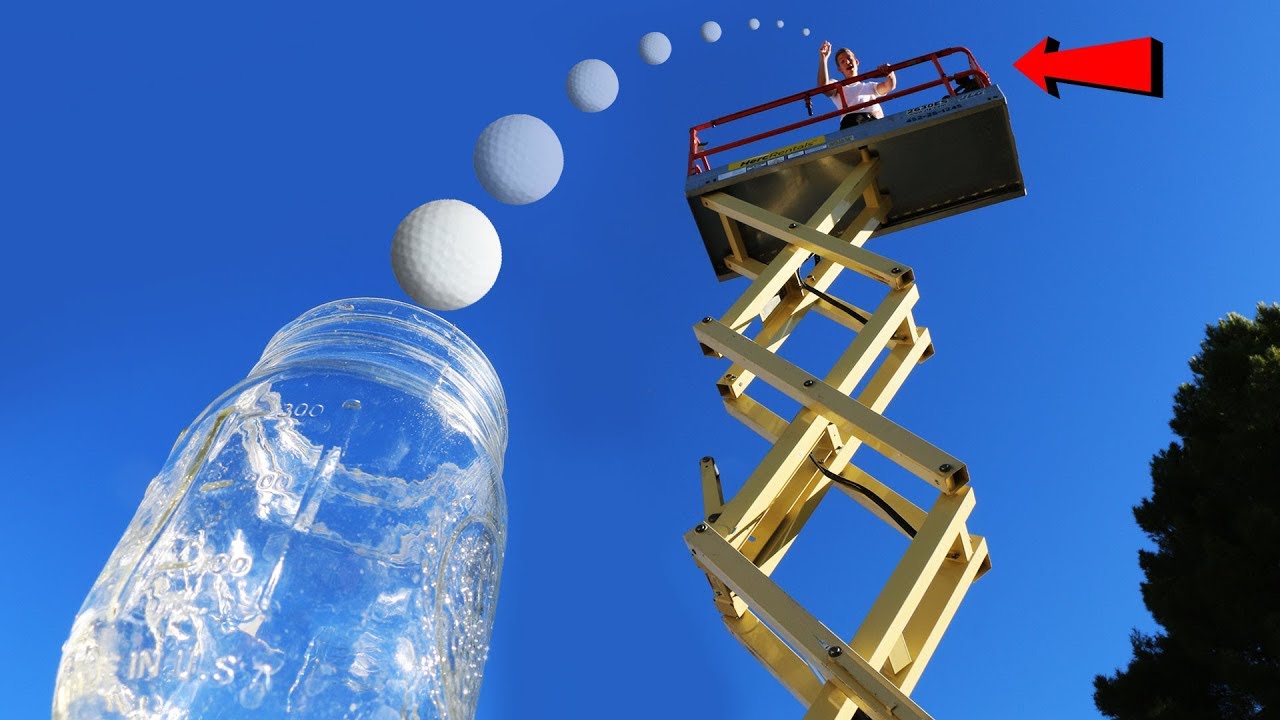 ONLY One Chance Trick Shot Challenge from 30ft Tower!