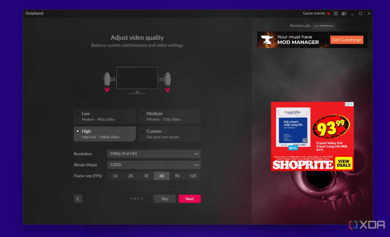 I tried Steam's in-game recording feature, but this app is way better