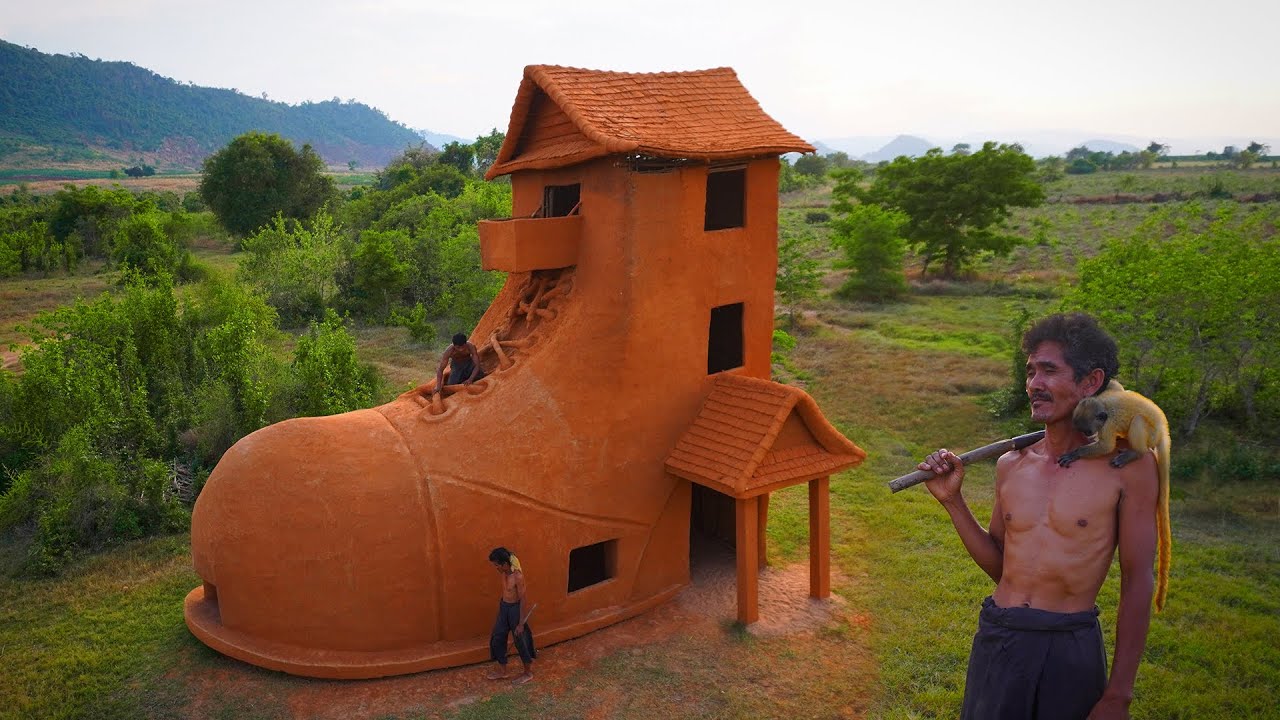 Building A modern Mud House By Traditional Tools