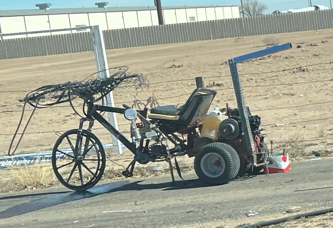 Unique contraption spotted on the side of the road