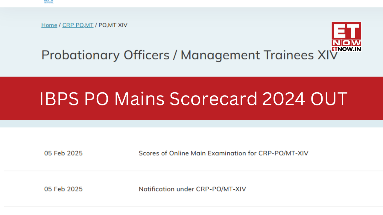 IBPS PO Mains scorecard 2024 PDF OUT at ibps.in; Login credentials, How ...