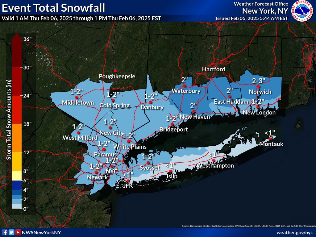 Lower Hudson Valley under winter weather advisory Thursday Feb. 6 ahead ...