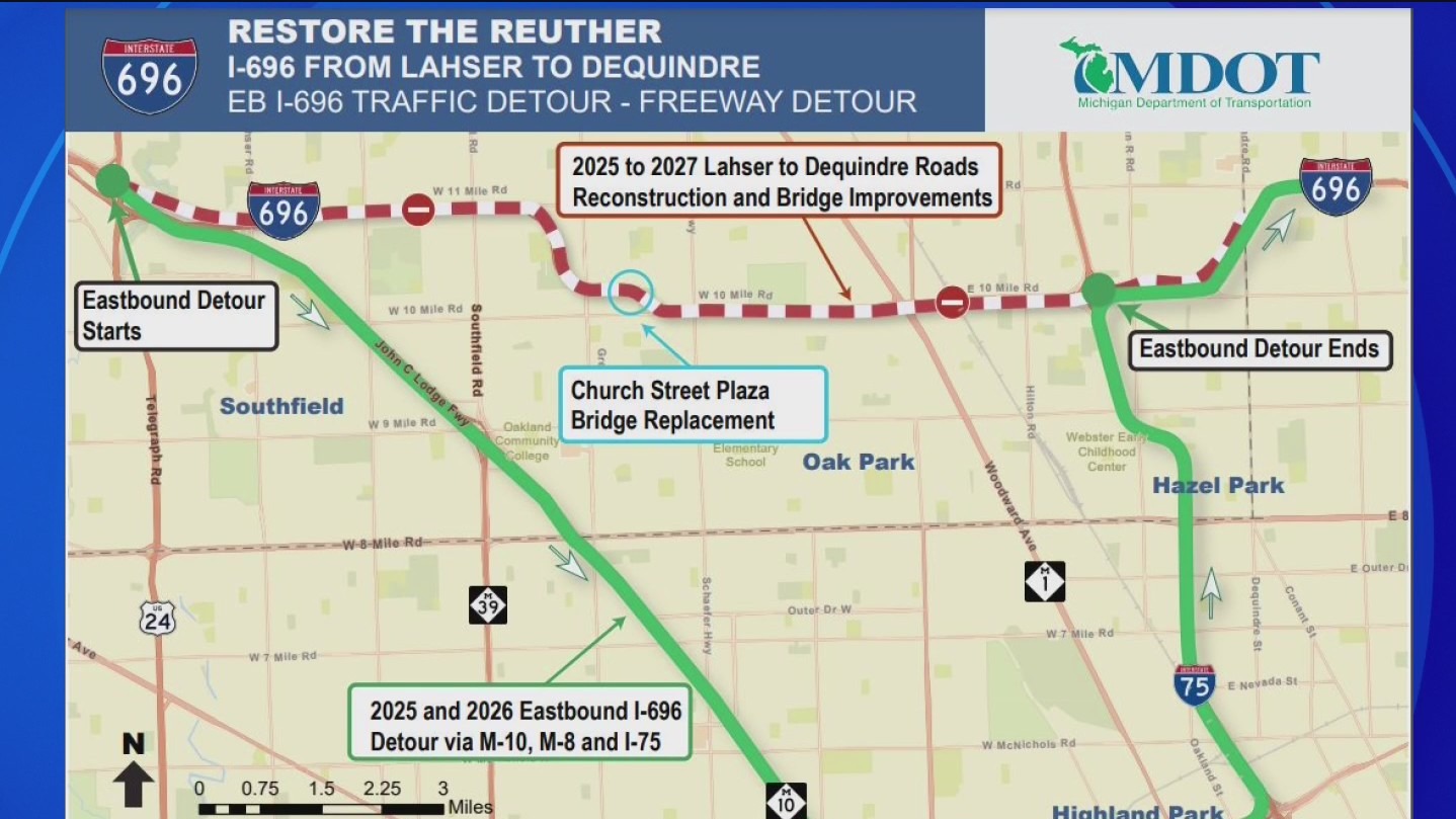 A look at Interstate 696 construction for 2025-2027