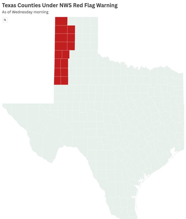 Texas Map Shows Counties Facing 'Extreme Fire' Warnings