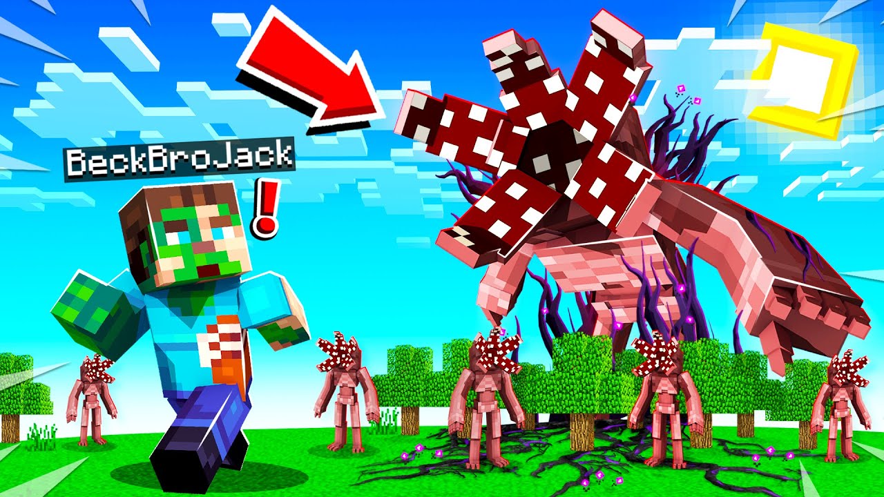 Escape THE DEMOGORGON in the UPSIDE DOWN! (Minecraft)